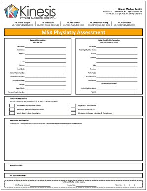 Fillable Online kinesis MSK Referral - Kinesis Medical Centre Inc ...