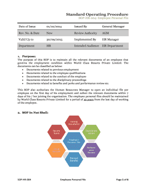 Fillable Online SOP-HR-004: Employee Personal File Fax Email Print ...