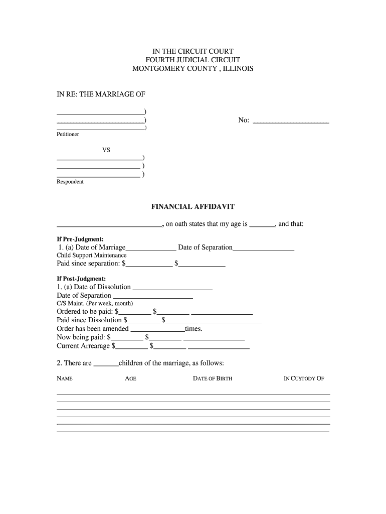 Fillable Online PRO SE FINANCIAL AFFIDAVIT.doc Fax Email Print - pdfFiller