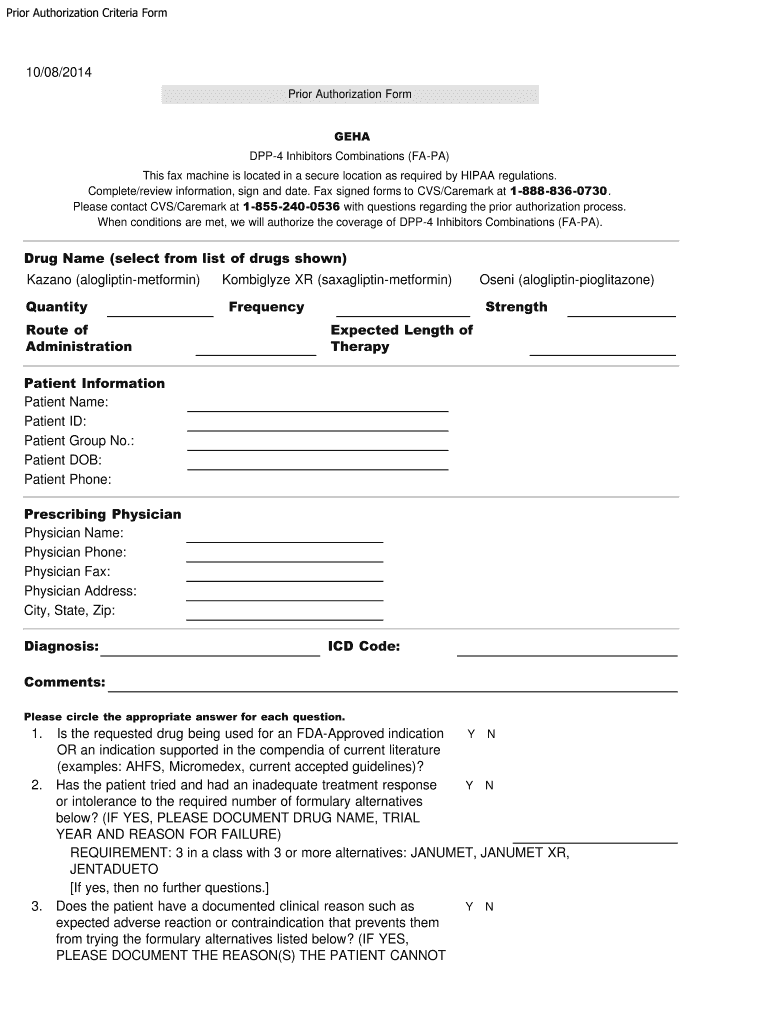 Fillable Online DPP-4 Inhibitors Combinations (FA-PA) Fax Email Print - pdfFiller