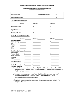 Fillable Online mmcp dhmh maryland Long Term Care Forms - Maryland ...