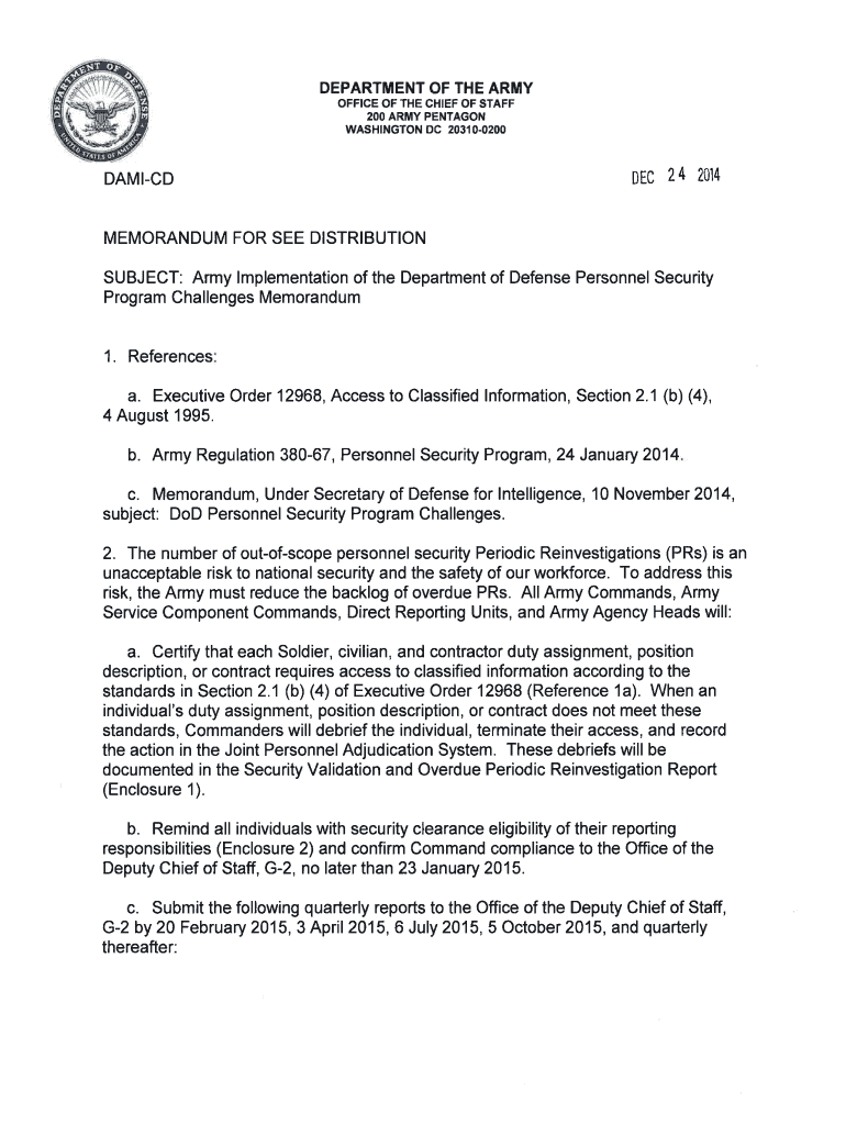 Fillable Online dami army pentagon Security Validation and Overdue ...