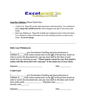 Fillable Online Tuition Auto-Pay Form (Printable) - Exceleration Fax ...