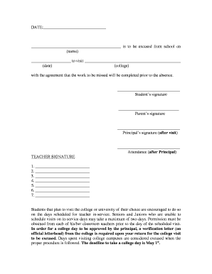 Fillable Online College day form Fax Email Print - pdfFiller