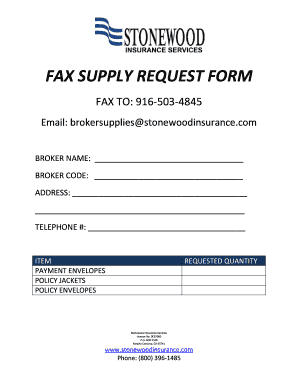 Fillable Online FAX SUPPLY REQUEST FORM Fax Email Print - pdfFiller