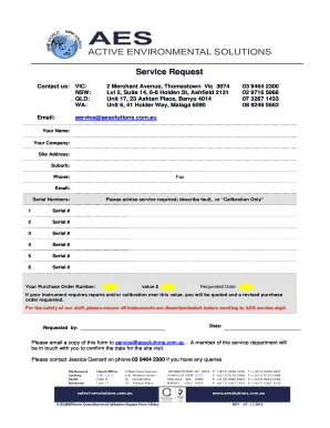 Fillable Online Calibration & Service Request Form Fax Email Print ...