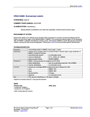 Fillable Online DRUG NAME: Brentuximab vedotin Fax Email Print - pdfFiller
