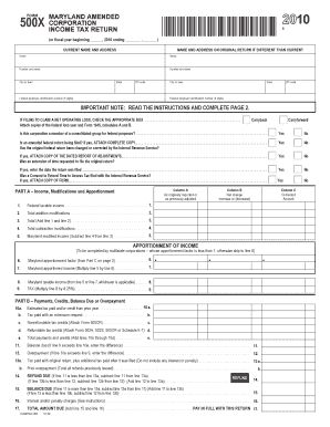 Fillable Online 10500X050 - Maryland Tax Forms and Instructions - the ...