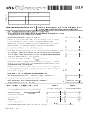 Fillable Online 10502C050 - Maryland Tax Forms and Instructions Fax ...