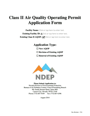 Fillable Online ndep nv Class II Air Quality Operating Permit ...