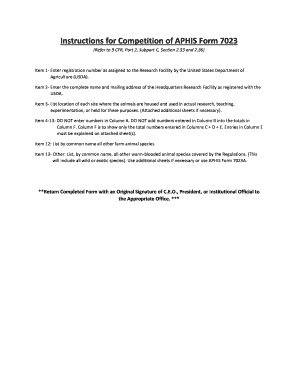 Fillable Online aphis usda Instructions for Competition of APHIS Form ...