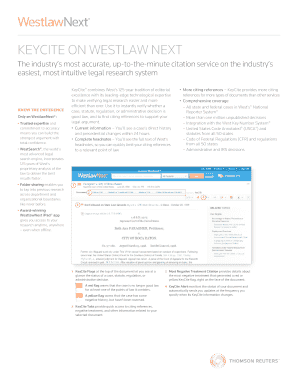 Fillable Online KEYCITE ON WESTLAW NEXT Fax Email Print - pdfFiller