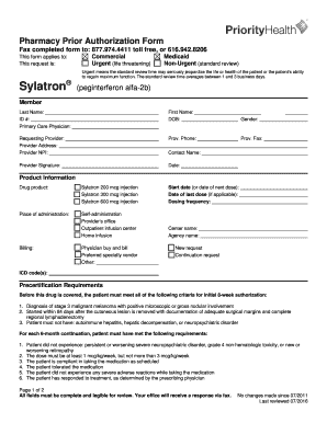 Fillable Online Pharmacy Prior Authorization Form. Request ...