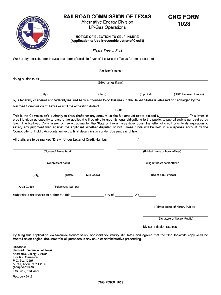 Fillable Online CNG FORM 1028 - Railroad Commission of Texas Fax Email ...