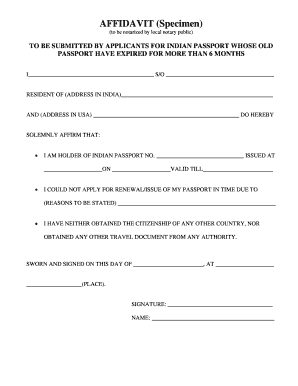 Fillable Online affidavit ppt expiry 6mplus.doc Fax Email Print - pdfFiller