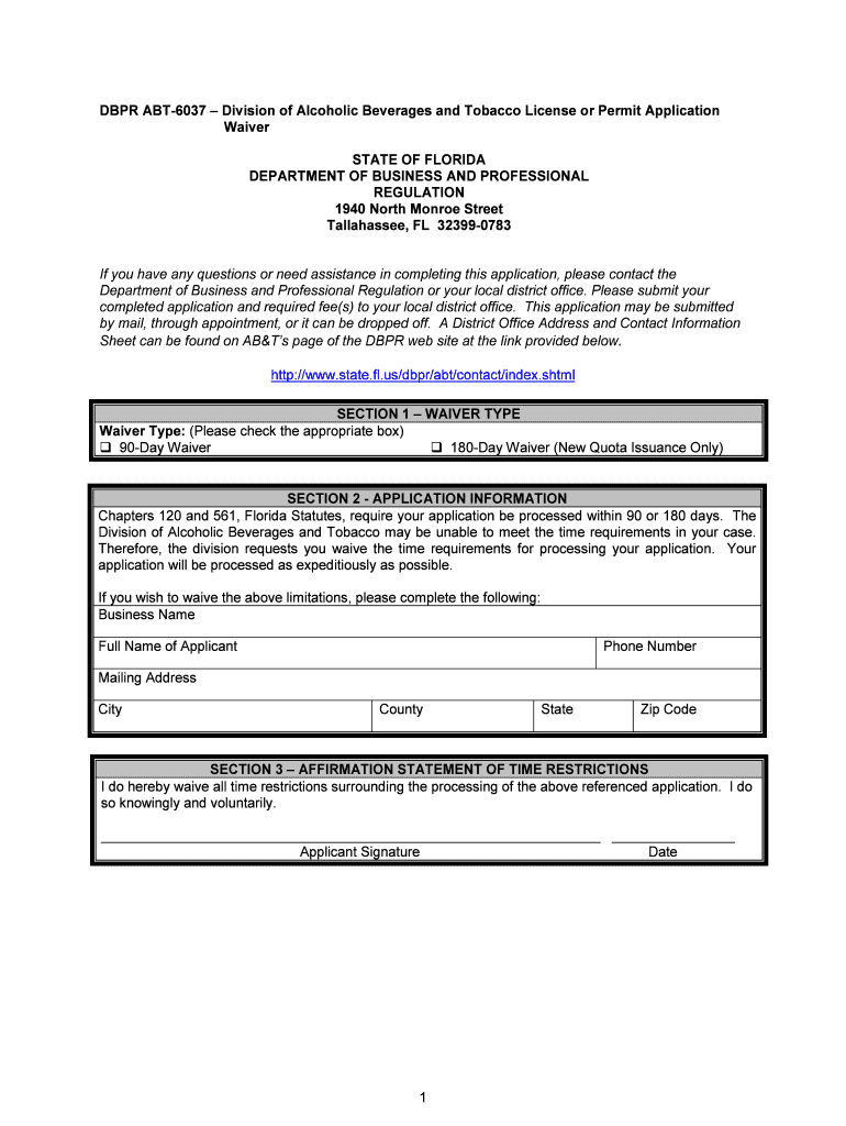 Fillable Online DBPR Examination Application - MyFloridaLicense.com Fax ...