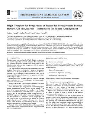 Fillable Online measurement LATEX Template for Preparation of Papers ...