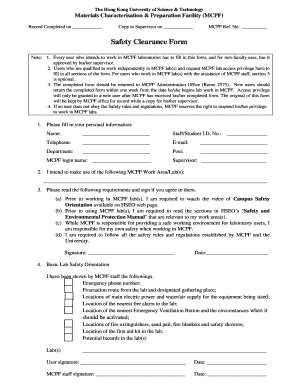 Fillable Online mcpf ust Safety Clearance Form v201207 (in PDF format ...