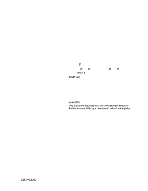 Fillable Online This document describes how to use the Domain Template ...