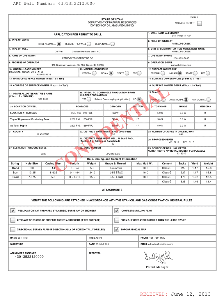 Fillable Online API Well Number: 43013522120000 Fax Email Print - pdfFiller