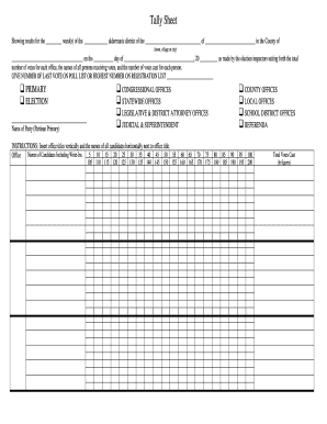 Fillable Online EL-105 Tally Sheet Fax Email Print - pdfFiller