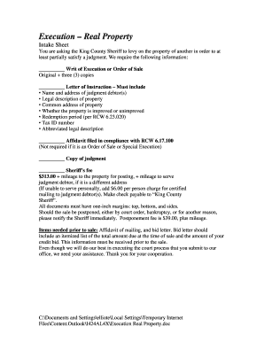 Fillable Online Execution Real Property Fax Email Print - pdfFiller