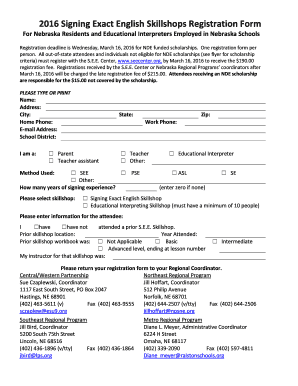 Fillable Online Signing Exact English Skillshop - Metro Regional ...