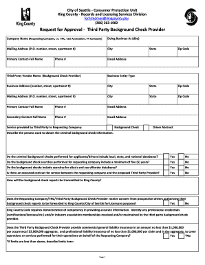 Fillable Online kingcounty Request for Approval - Third Party ...