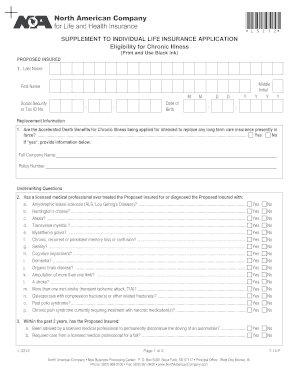 Fillable Online SUPPLEMENT TO INDIVIDUAL LIFE INSURANCE... Fax Email ...