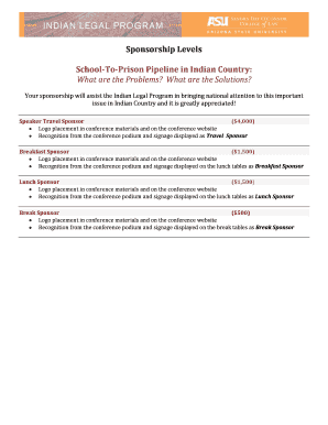 Fillable Online Sponsorship Levels To Pipeline in Indian Country Fax ...