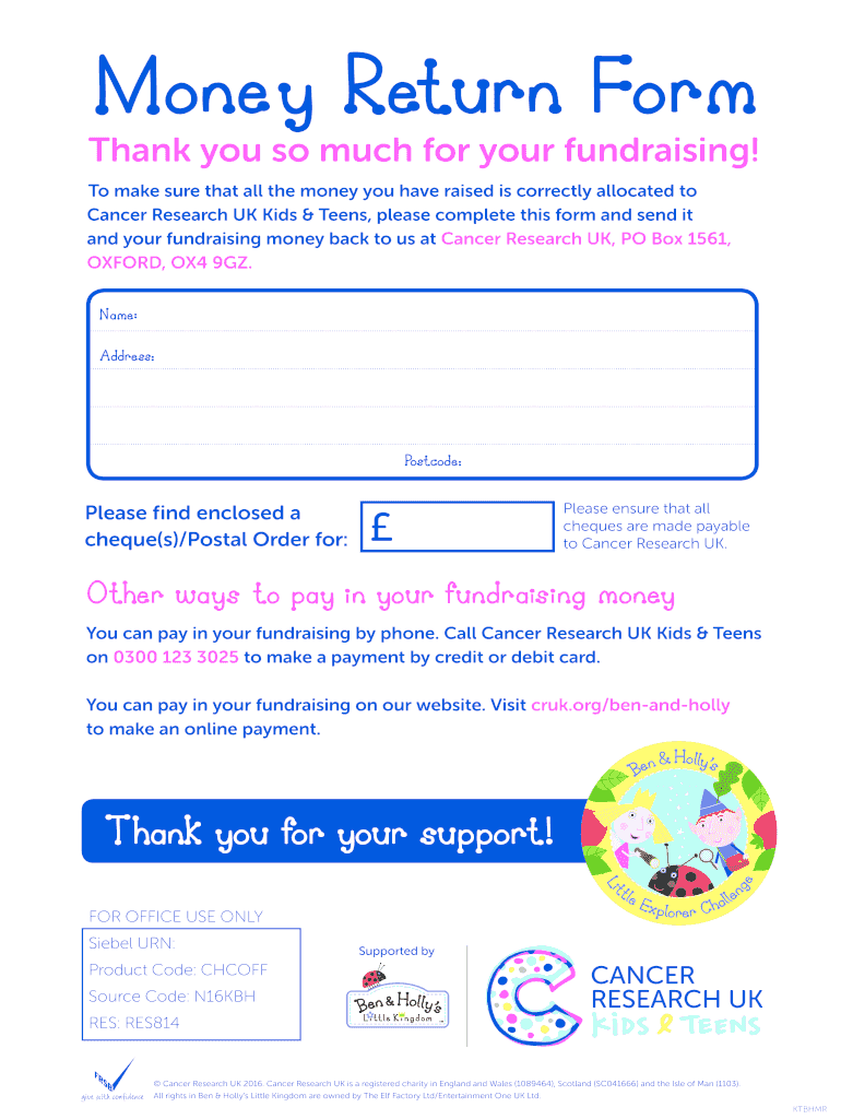 Fillable Online Money Return Form Fax Email Print - pdfFiller