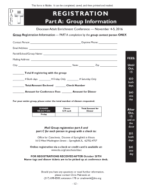 Fillable Online dio Part A: Group Information - dio.org Fax Email Print ...