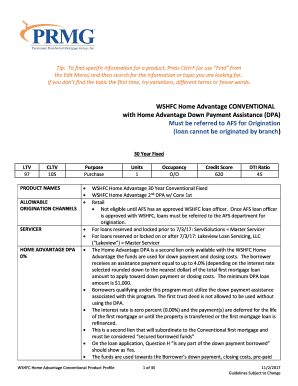 Fillable Online WSHFC Home Advantage CONVENTIONAL Fax Email Print ...