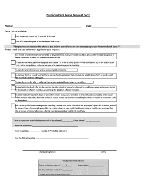 Fillable Online wwconstruction Protected Sick Leave Request Form Fax ...