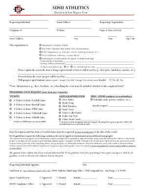 Fillable Online SDSU ATHLETICS Fax Email Print - pdfFiller