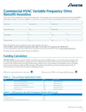 Fillable Online Commercial HVAC Variable Frequency Drive Retrofit ...