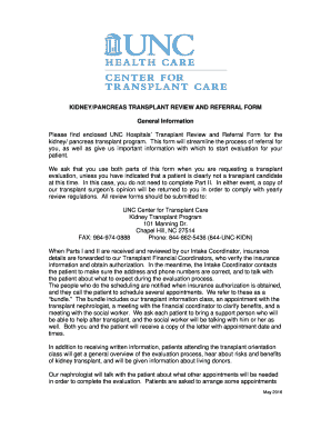 Fillable Online Kidney Tx Review and Referral Form 5.18.16 Fax Email ...