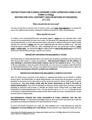 Fillable Online flcourts MOTION FOR CIVIL CONTEMPT AND/OR RETURN ...