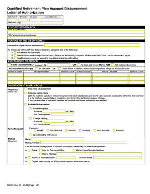Fillable Online Qualified Retirement Plan Account Disbursement Letter ...