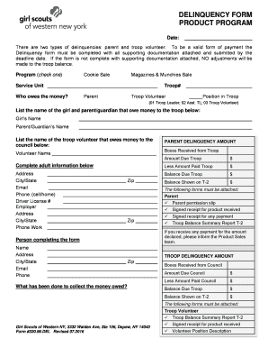 Fillable Online gswny Delinquency Form Fax Email Print - pdfFiller
