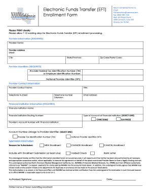 Fillable Online Instructions for completing the EFT enrollment form ...