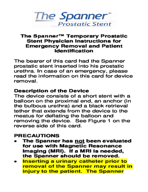 Fillable Online The Spanner Temporary Prostatic Fax Email Print - pdfFiller