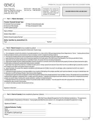Fillable Online Genetrack Prenatal Consent Form.p65 - Genex Diagnostics ...