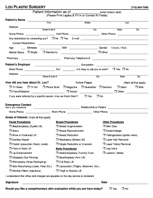 Fillable Online LOU PLASTIC SURGERY Fax Email Print - pdfFiller
