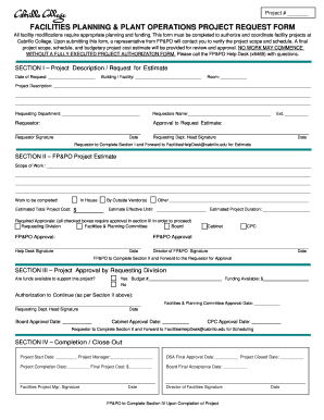 Fillable Online cabrillo FACILITIES PLANNING & PLANT OPERATIONS PROJECT ...