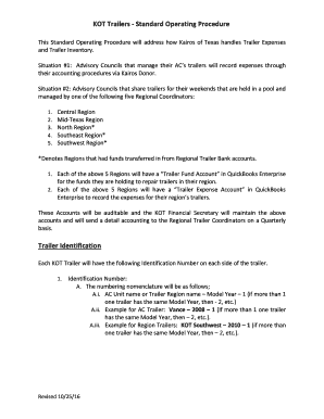 Fillable Online KOT Trailers - Standard Operating Procedure Fax Email ...