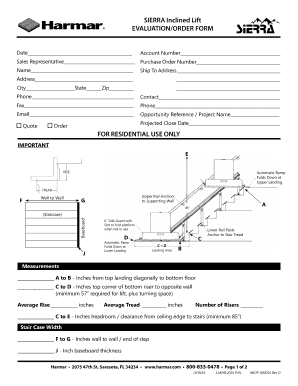 Fillable Online SIERRA Inclined Lift Fax Email Print - pdfFiller