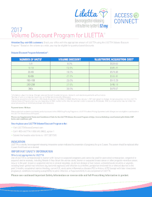 Fillable Online Volume Discount Program for LILETTA Fax Email Print ...
