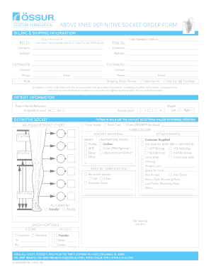 Fillable Online OSSUR AK Definitive Order Form Fax Email Print - pdfFiller