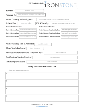 Fillable Online SOP Template Provide By Fax Email Print - pdfFiller
